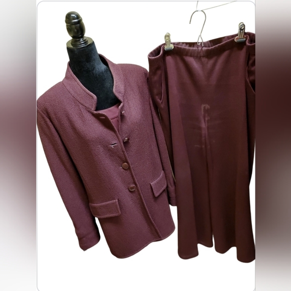 St. John | Jackets & Coats | Saint John Maroon Jacket 6 Turtleneck ...